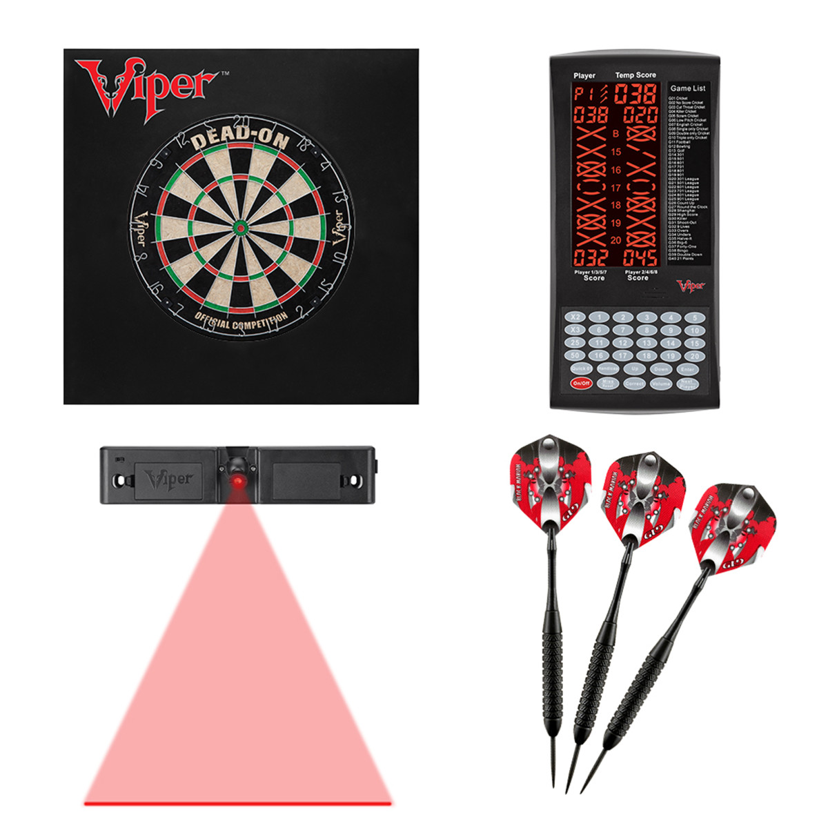 Viper Dead-On Bristle Dartboard, Viper ProScore, Viper Black Mariah ...