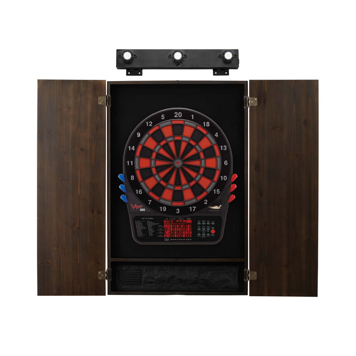 Viper 800 Electronic Dartboard, Metropolitan Espresso Cabinet & Shadow ...