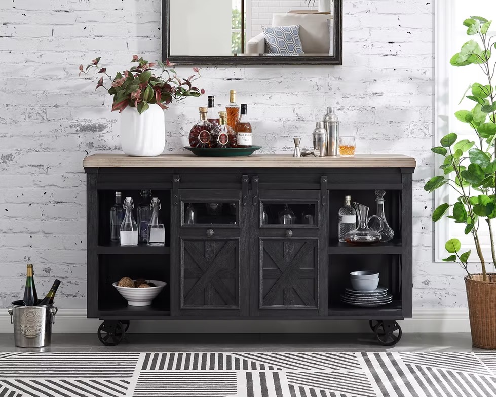 Blackened Oak Bar Cart