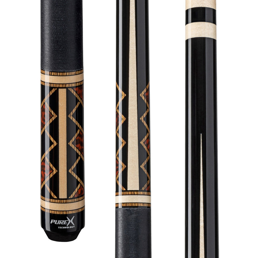Pure X Midnight Black/Natural Maple and Bocote/Thuya Burl Cue with ...